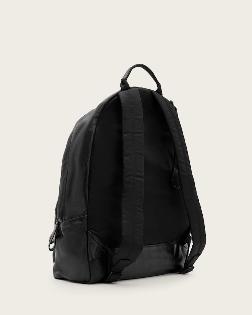 Carabiner Embossed Leather Backpack Black | ALLSAINTS